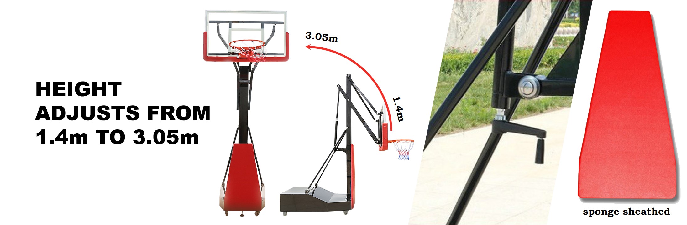 Portable Basketball Hoop Height Adjustable - Sport facilities