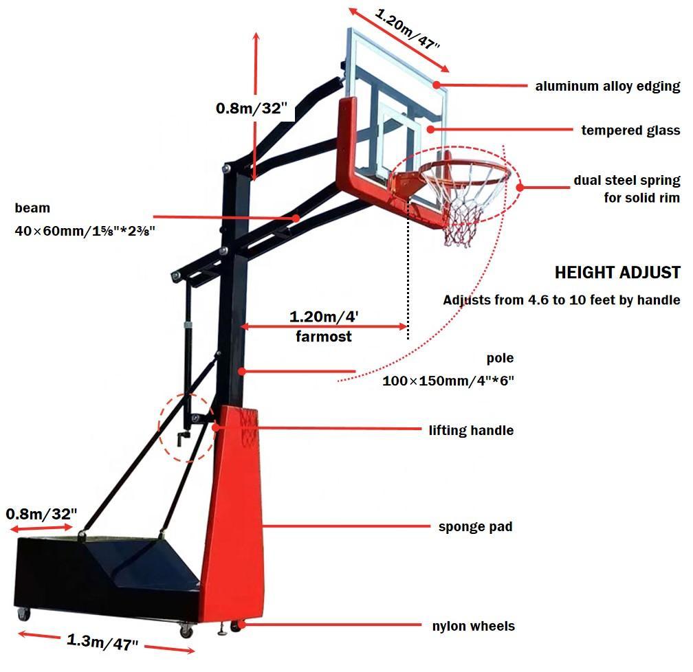 Portable Basketball Hoop Height Adjustable - Sport facilities