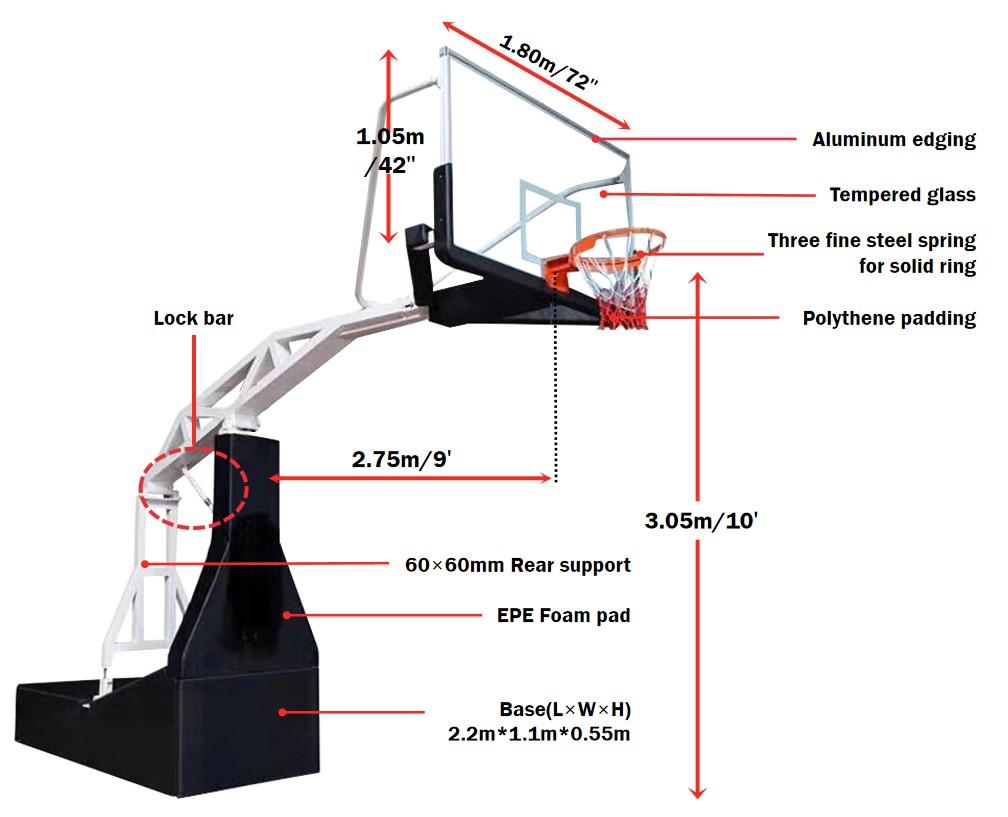 Manual Hydraulic Basketball Hoop - Sport facilities