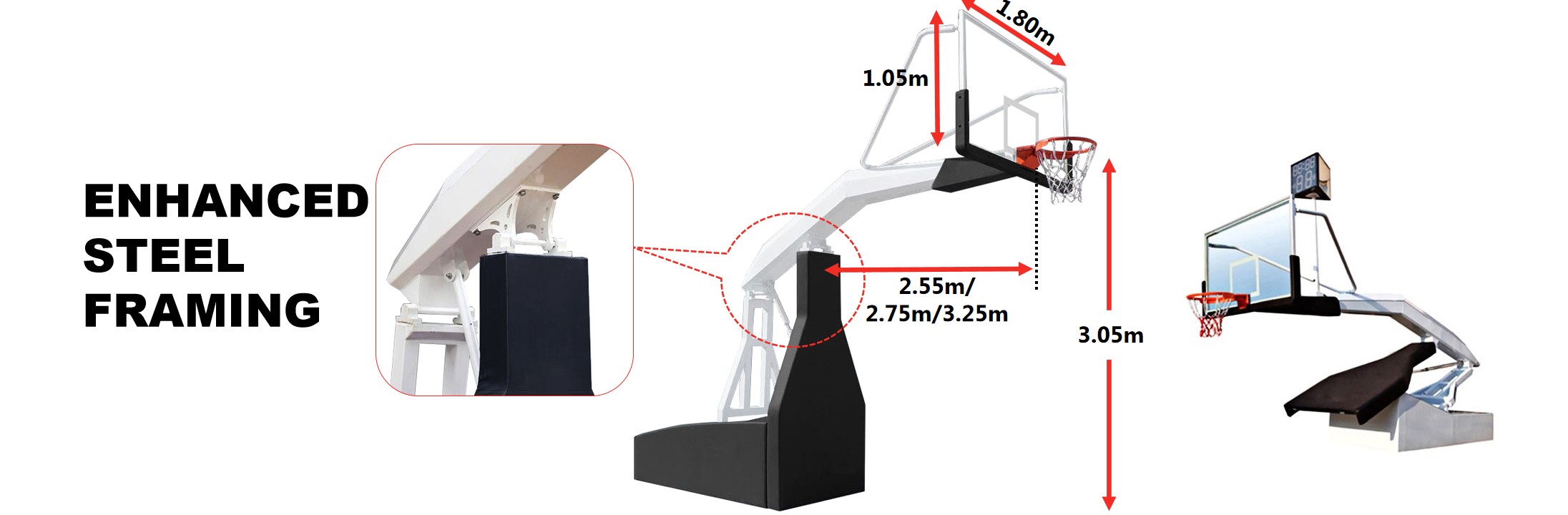 Electric Hydraulic Basketball Hoop - Sport facilities