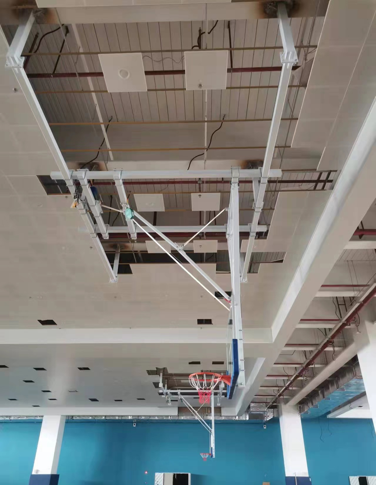 Ceiling Mounted Rear Braced Basketball Hoop - Sport facilities